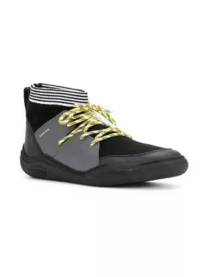 LANVIN Calf Leather And Techno Neoprene Diving Sneakers
