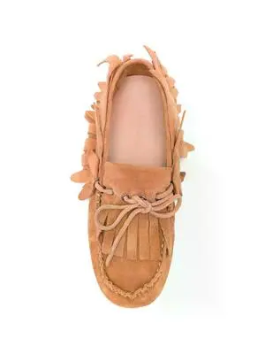 Alberta Ferretti Suede Fringed Shoes
