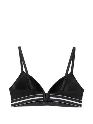 Emporio Armani Logo-tape Triangle Bra - Black