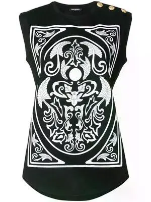 Balmain Embellished Button T-shirt