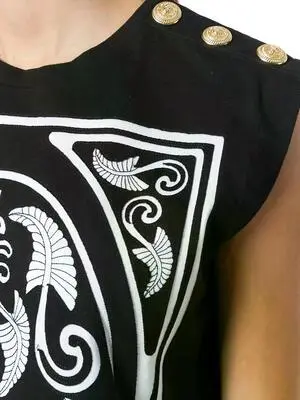 Balmain Embellished Button T-shirt