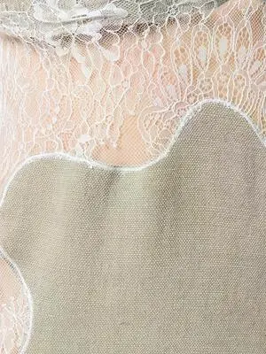 Off-White Panelled Lace Slip Dress