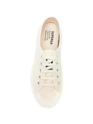 Superga Round Toe Lace-up Sneakers - White