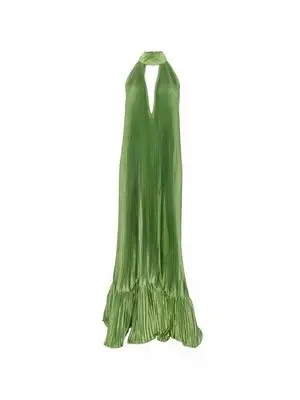 L'IDEE Libertie Pleated Maxi Dress - Green
