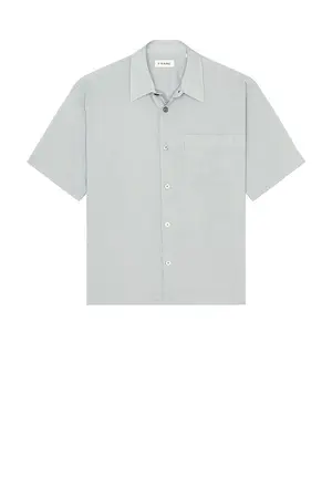 FRAME Light Weight Short Sleeve Shirt In Slate - Blue Grey Stripe