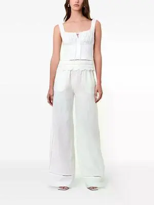 NICHOLAS Erica Lattice-trim Wide-leg Trousers