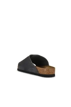 BIRKENSTOCK Solana Suede Slip-on Sandals - Charcoal