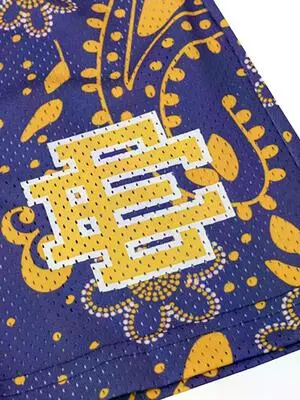 ERIC EMANUEL Paisley Print Mesh Shorts - Purple