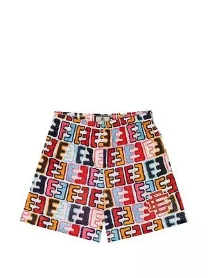 ERIC EMANUEL Jake Clark Logo Print Mesh Shorts - Red
