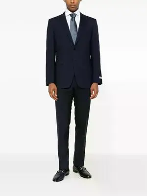 Canali Check-pattern Wool Suit - Blue
