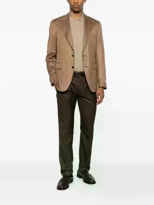 Canali Herringbone-pattern Notch-lapels Blazer