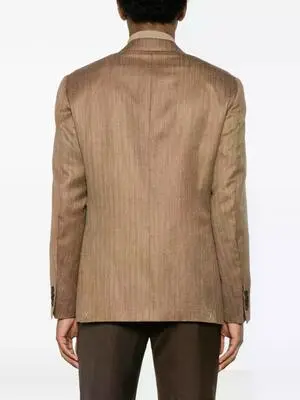 Canali Herringbone-pattern Notch-lapels Blazer