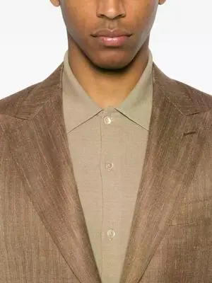 Canali Herringbone-pattern Notch-lapels Blazer