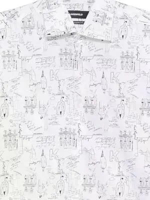Karl Lagerfeld Graphic-print Long-sleeve Shirt - White
