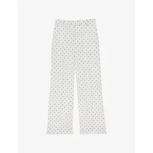 REISS Beatrix Polka-dot Woven Trousers