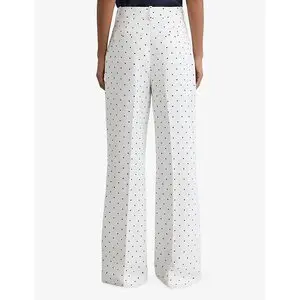 REISS Beatrix Polka-dot Woven Trousers