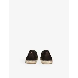 Santoni Suede Espadrille Loafers - Dark Brown