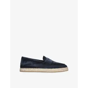 Santoni Carlo Suede Espadrille Loafers - Navy