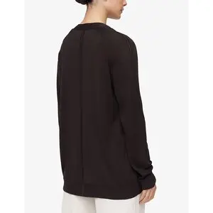 JOSEPH Silk V-neck Relaxed-fit Cardigan - Espresso