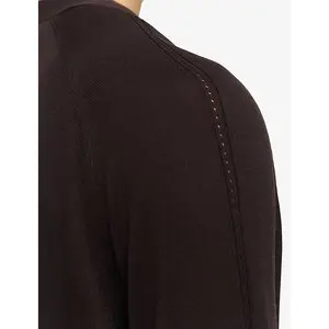 JOSEPH Silk V-neck Relaxed-fit Cardigan - Espresso