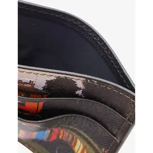 Paul Smith Logo Graphic-print Leather Card Holder
