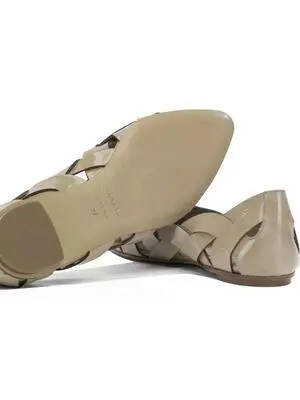 DEL CARLO Interwoven Pointed-toe Ballet Flats