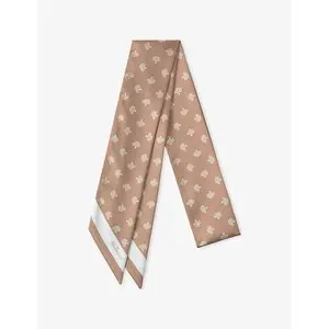 Mulberry Tree-print Skinny Woven Scarf 1 Size Camel