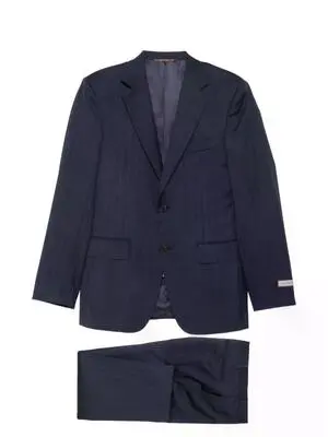 Canali Herringbone Wool Suit - Blue