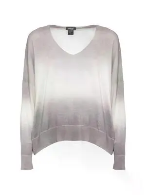 Avant Toi Ombré Effect V-neck Sweater