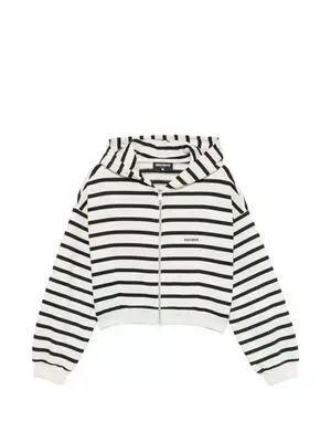 WRSTBHVR Striped Zip-up Hoodie - Neutrals