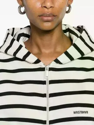 WRSTBHVR Striped Zip-up Hoodie