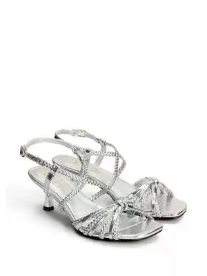 GOLD & ROUGE Braided Metallic Sandals