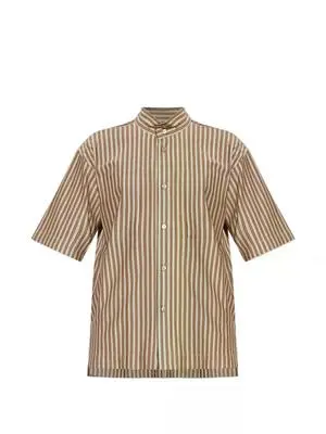 Issey Miyake Striped Short-sleeves Shirt - Brown