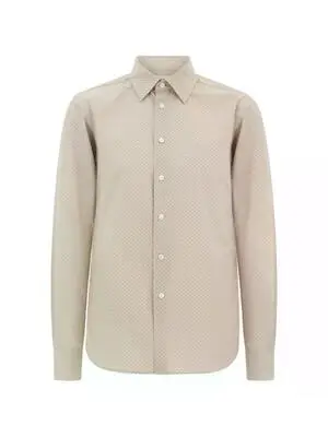 FERRAGAMO Micro-patterned Shirt - Neutrals