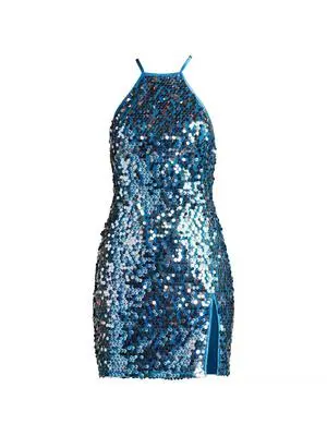 Tadashi Shoji Joia Sequined Halterneck Mini Dress