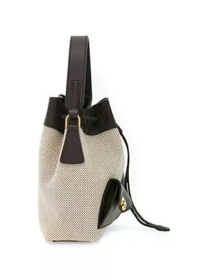 FERRAGAMO Canvas And Leather Multipocket Bucket Bag