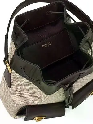 FERRAGAMO Canvas And Leather Multipocket Bucket Bag
