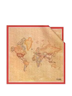 ALVIERO MARTINI 1° CLASSE Geo Classic Square Scarf - Neutrals