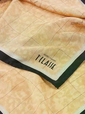 ALVIERO MARTINI 1° CLASSE Geo Map-print Silk Scarf