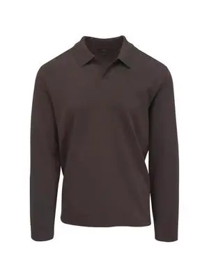 Vince Collared Open-placket Sweater - Brown