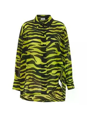 Attico Animal-print Cotton Shirt - Yellow
