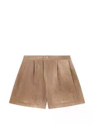 Ermanno Scervino Pleated Wide-leg Shorts - Brown