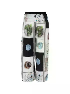 MARIA CALDERARA Artist-print Cotton Trousers