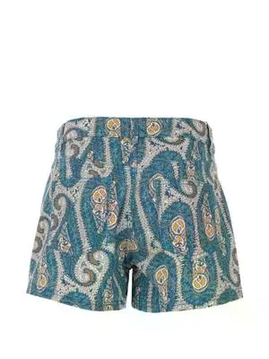 Etro Paisley-print Denim Shorts