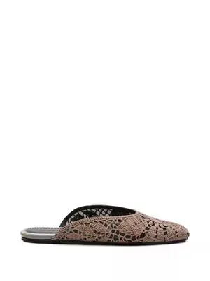 Magda Butrym Crochet-knit Floral Flat Mules