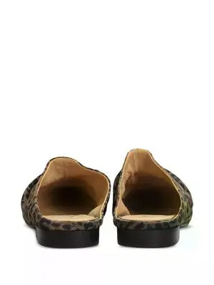ALCHIMIA Leopard-print Gathered Mules