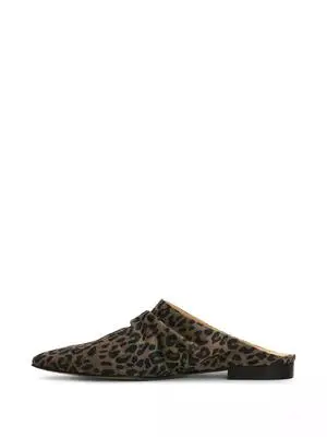 ALCHIMIA Leopard-print Gathered Mules