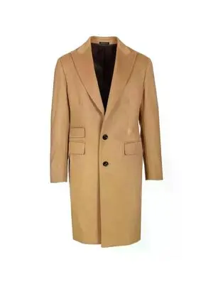AL DUCA D’AOSTA 1902 Camel Peak Lapel Single-breasted Coat - Brown