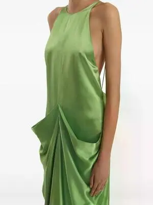 Khaite Sleeveless Draped Dress - Green