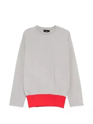 LII Contrast-hem Long-sleeve T-shirt - Green